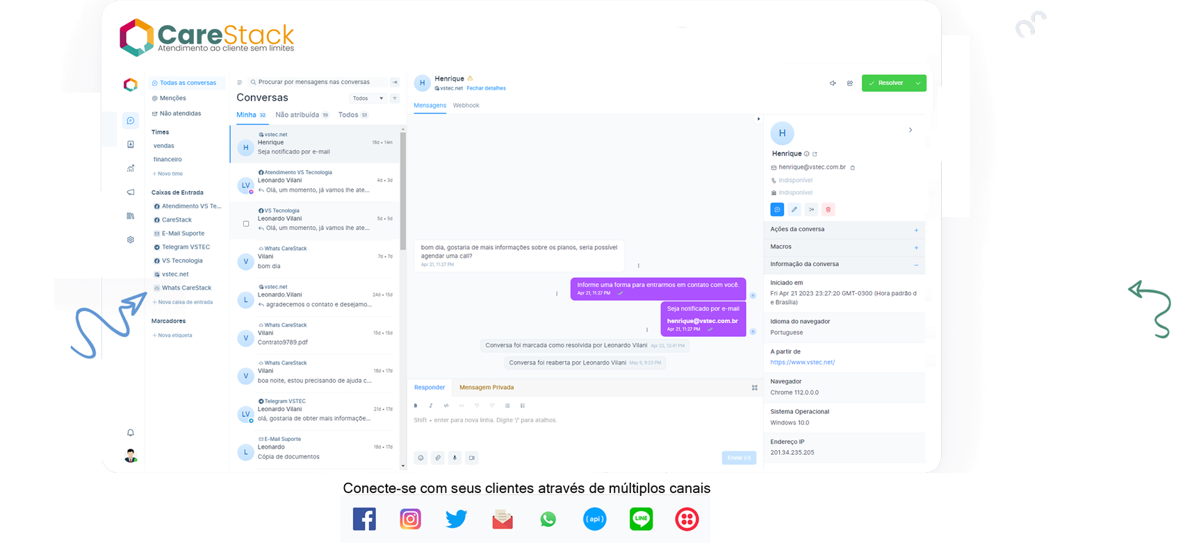 CareStack | Plataforma de Atendimento Omnichannel | VS Tecnologia